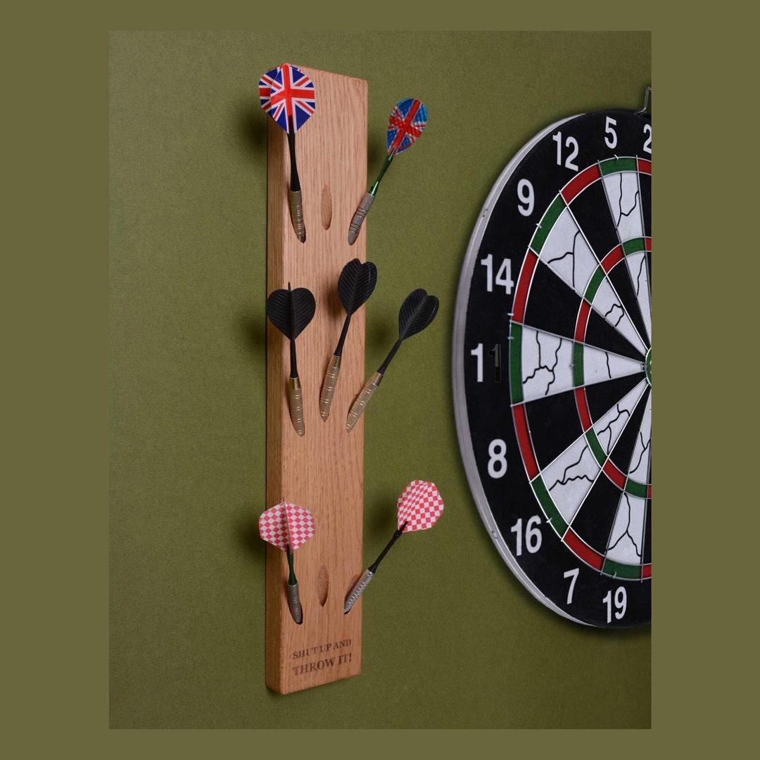 Dart Holder, Wood Dart Rack, Dart Tree for 3 Players, Personalized Gift ...