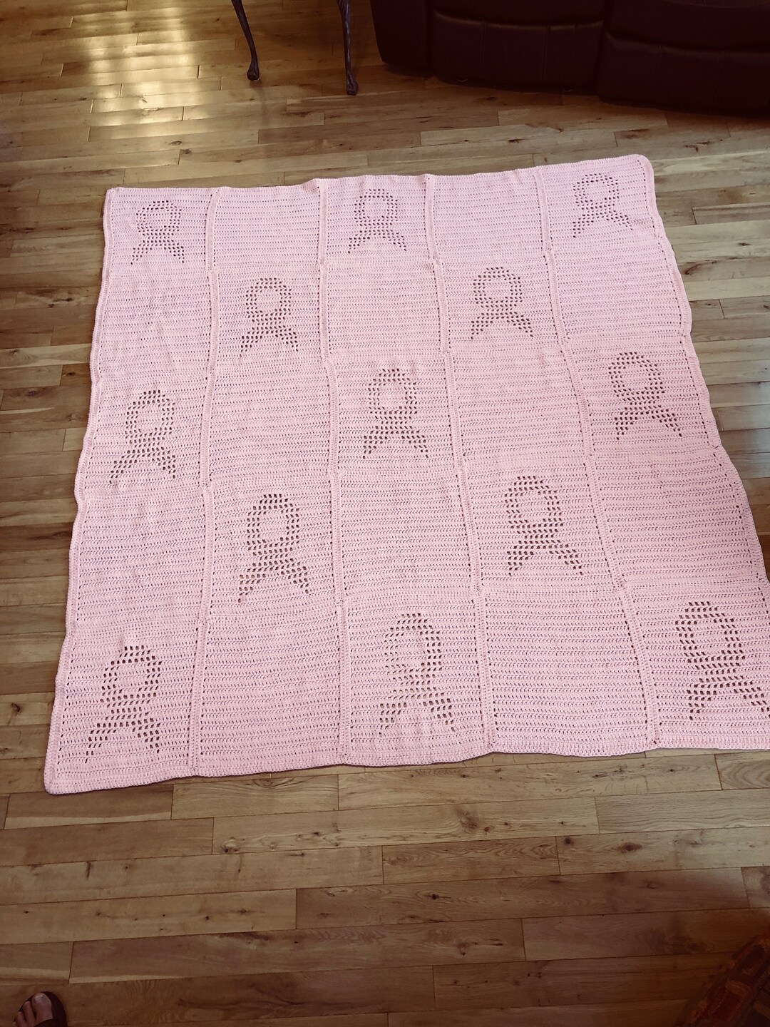 Breast Cancer Blanket Survivor Afghan Pink Ribbon Afghan - Etsy