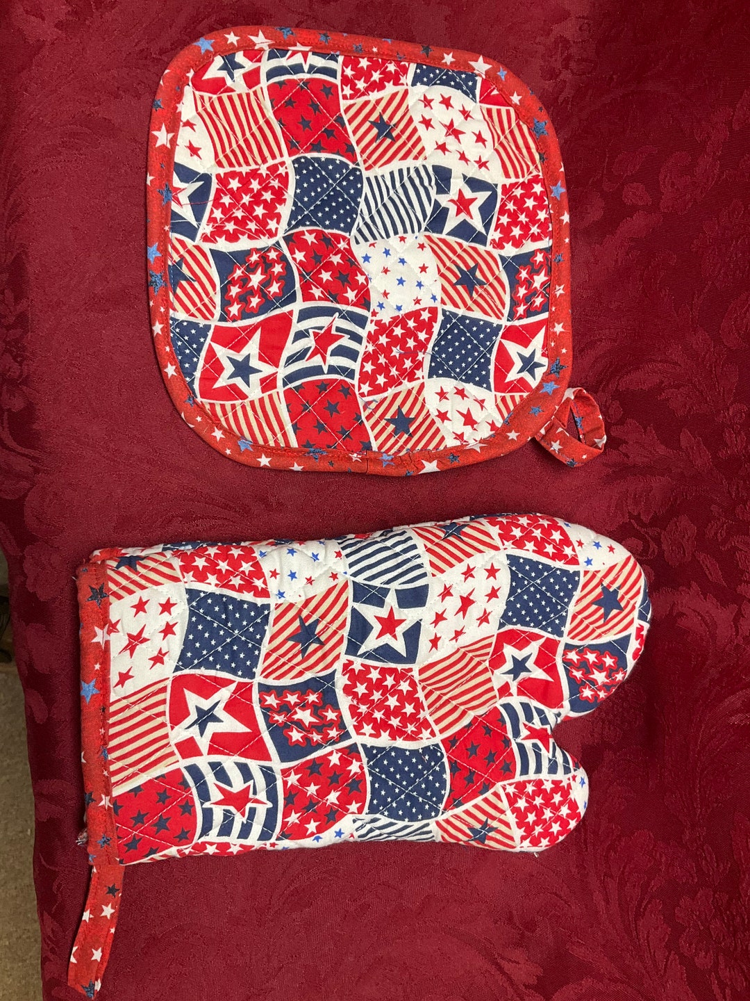 Pattern Oven Mitt & Potholder - Etsy