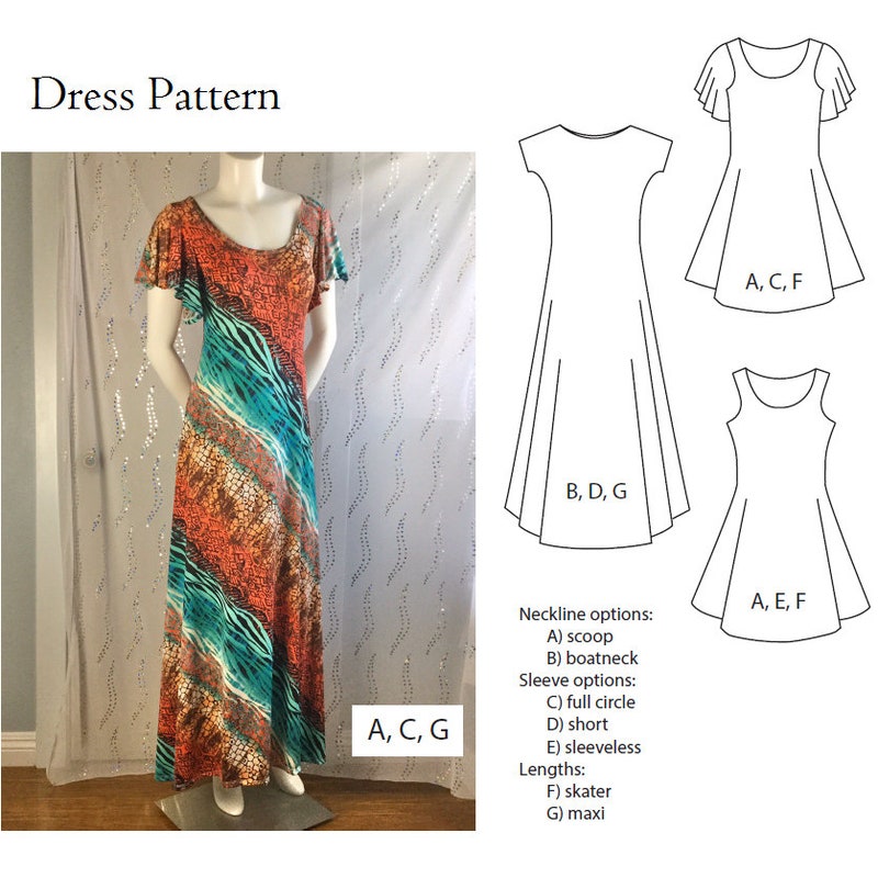 Simple Dress Pattern - Etsy