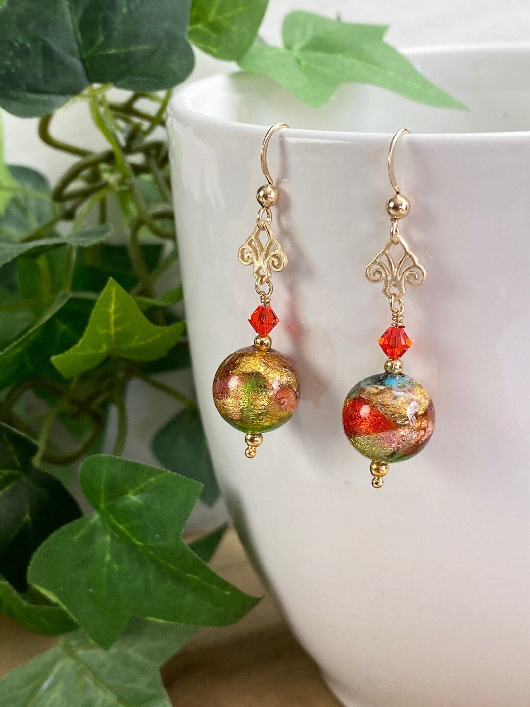 Murano Glass Earrings - Murano Jewelry - Beaded Earrings - Venetian ...