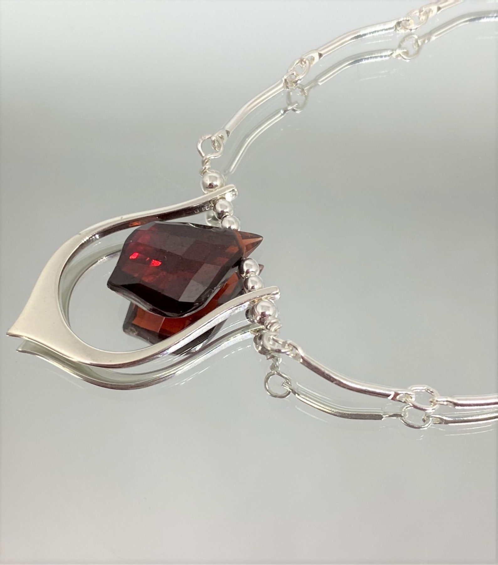 Garnet Necklace - Garnet Jewelry - Garnet Pendant - January Birthstone ...