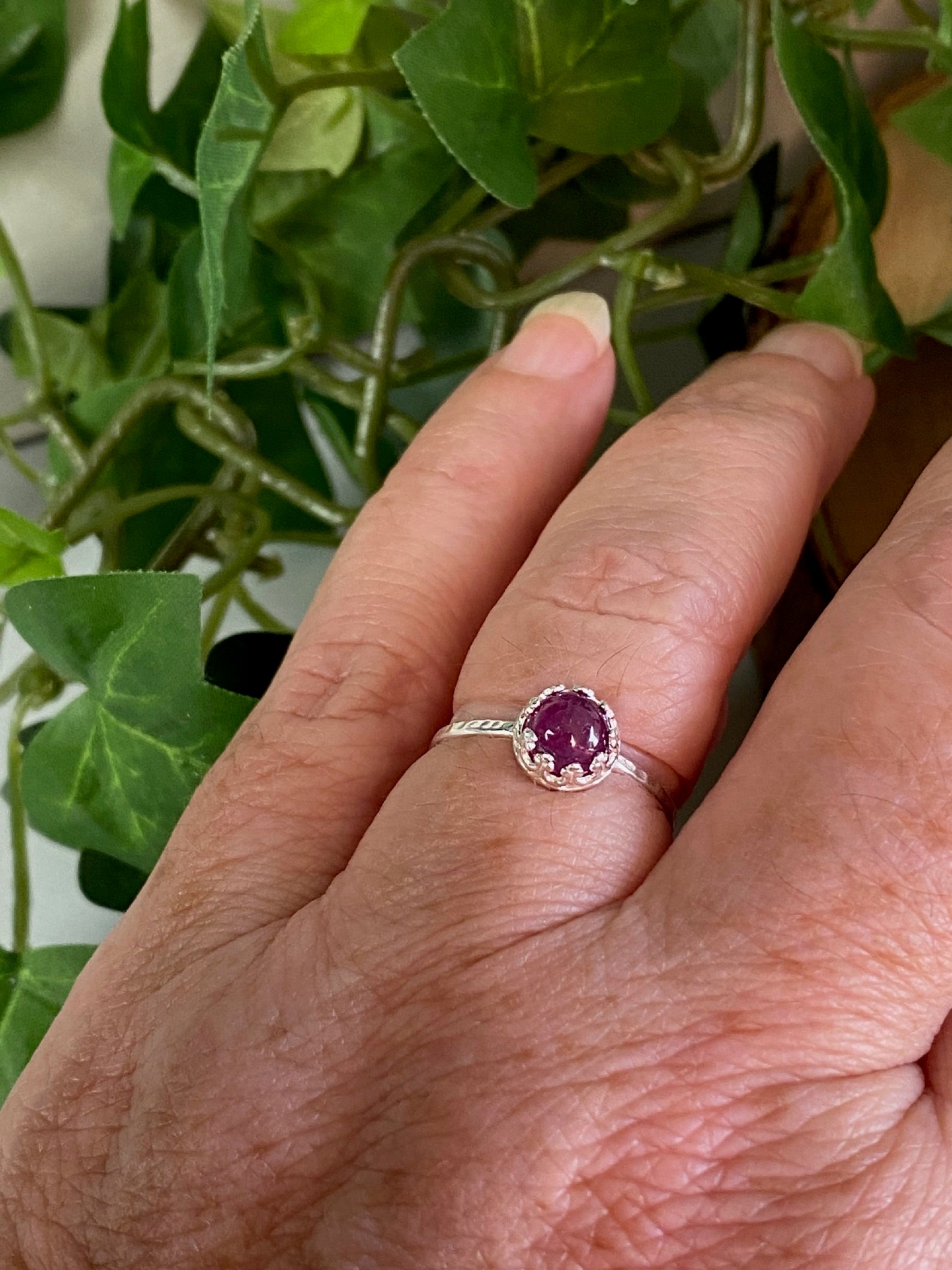 Ruby Ring Ruby Jewelry Sterling Silver Ring Dainty Ruby | Etsy