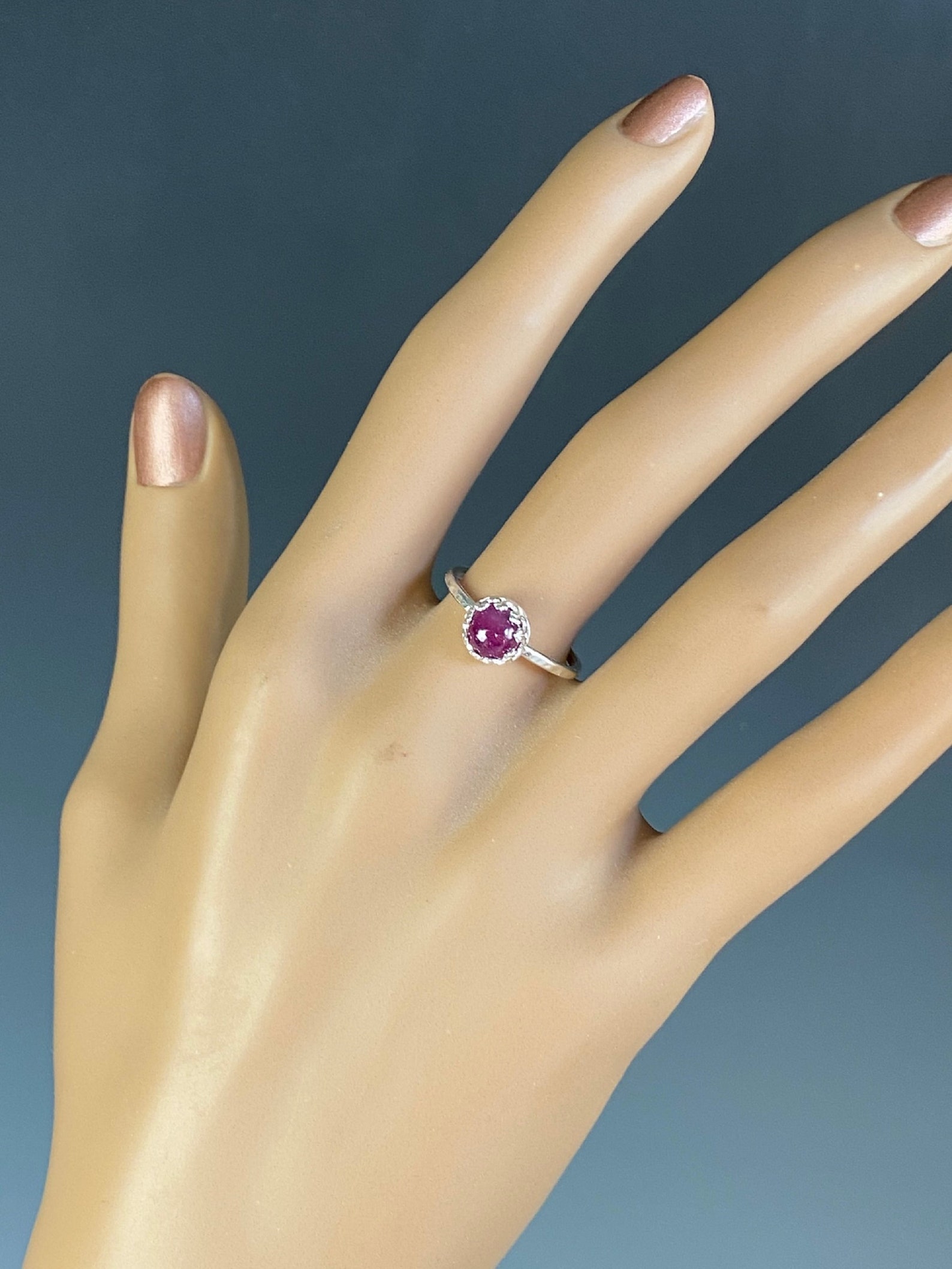 Ruby Ring Ruby Jewelry Sterling Silver Ring Dainty Ruby | Etsy