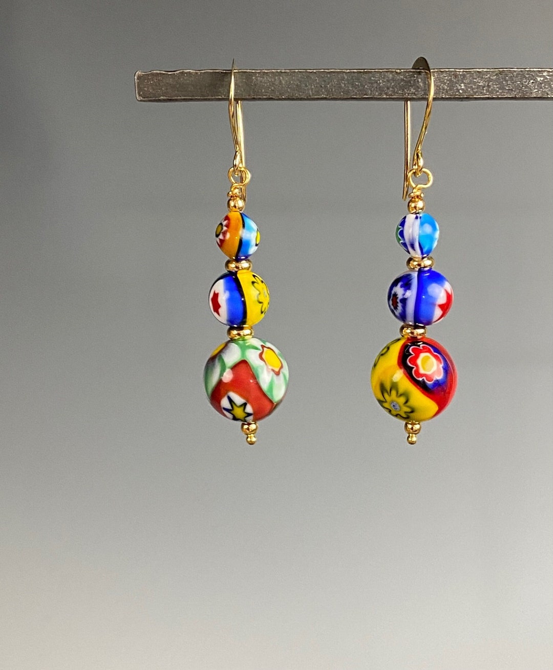 Murano Glass Earrings Murano Jewelry Millefiore Beaded Earrings ...
