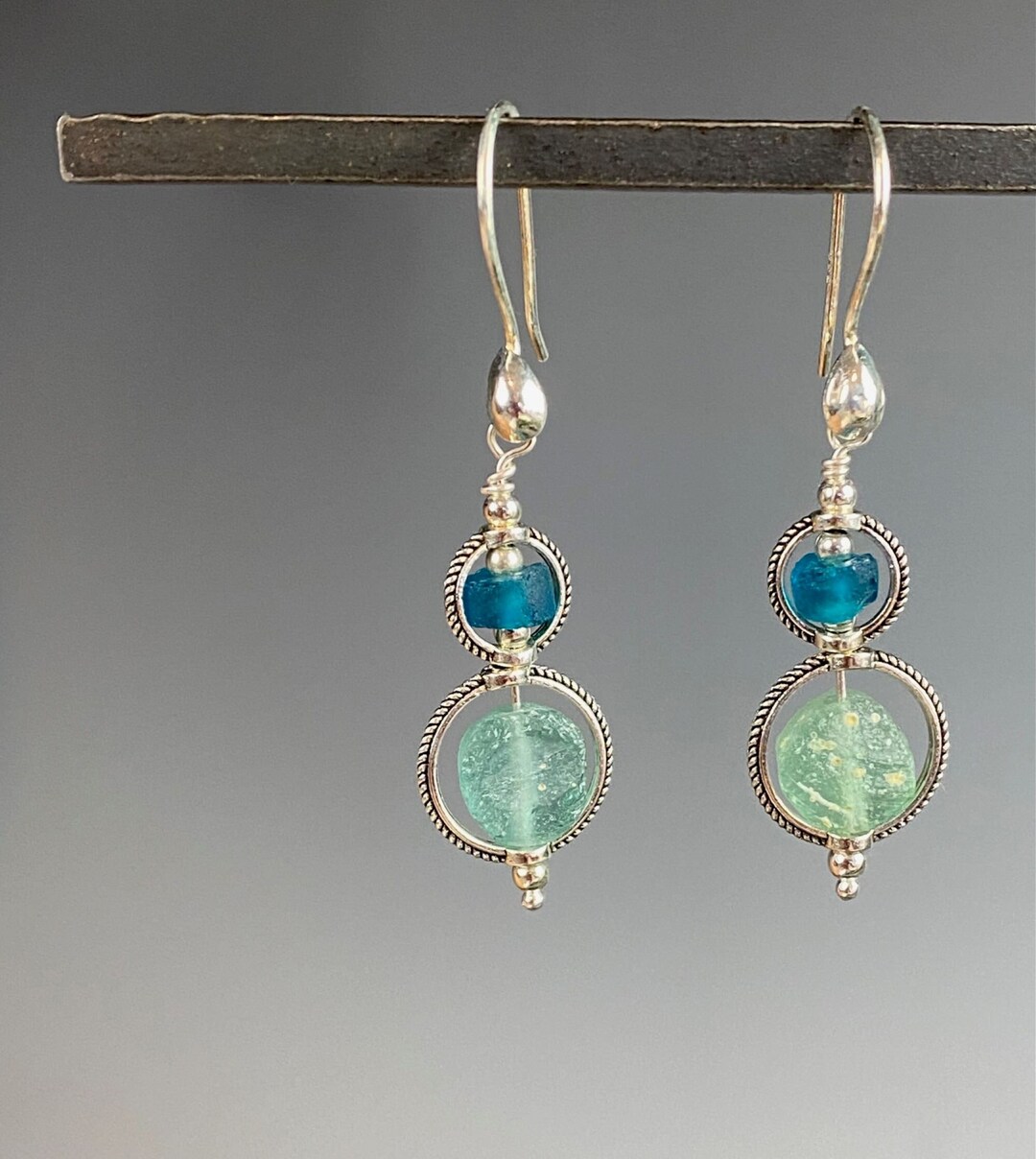 Roman Glass Earrings - Roman Glass Jewelry - Artifact Jewelry -roman Duo - Etsy