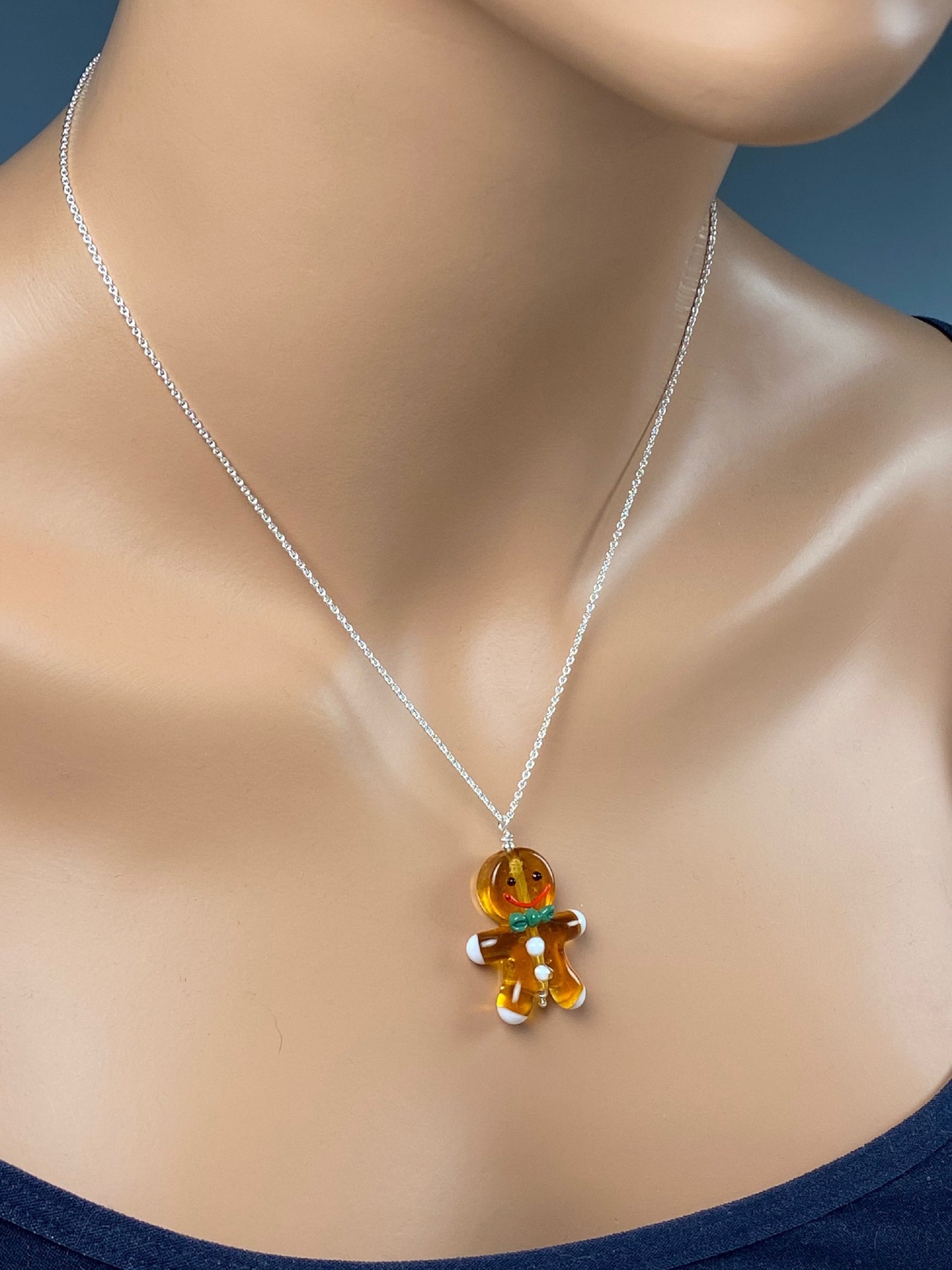 Gingerbread Man Pendant Necklace Gingerbread Jewelry - Etsy