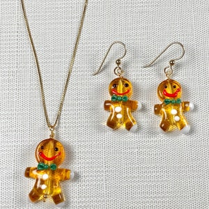 Gingerbread Man Pendant Necklace - Gingerbread Jewelry - Holiday ...