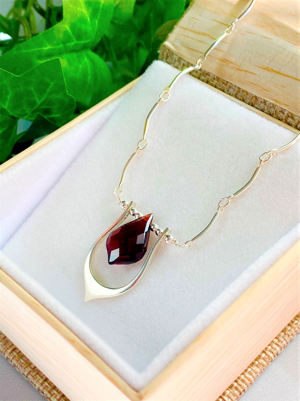 Garnet Necklace Garnet Jewelry Garnet Pendant January | Etsy