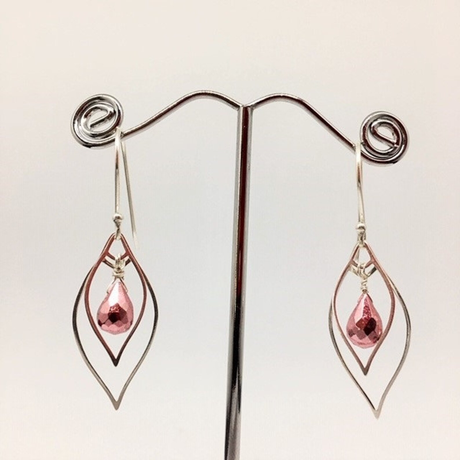 Pink Pyrite Earrings Pink Pyrite Jewelry Valentines Day - Etsy