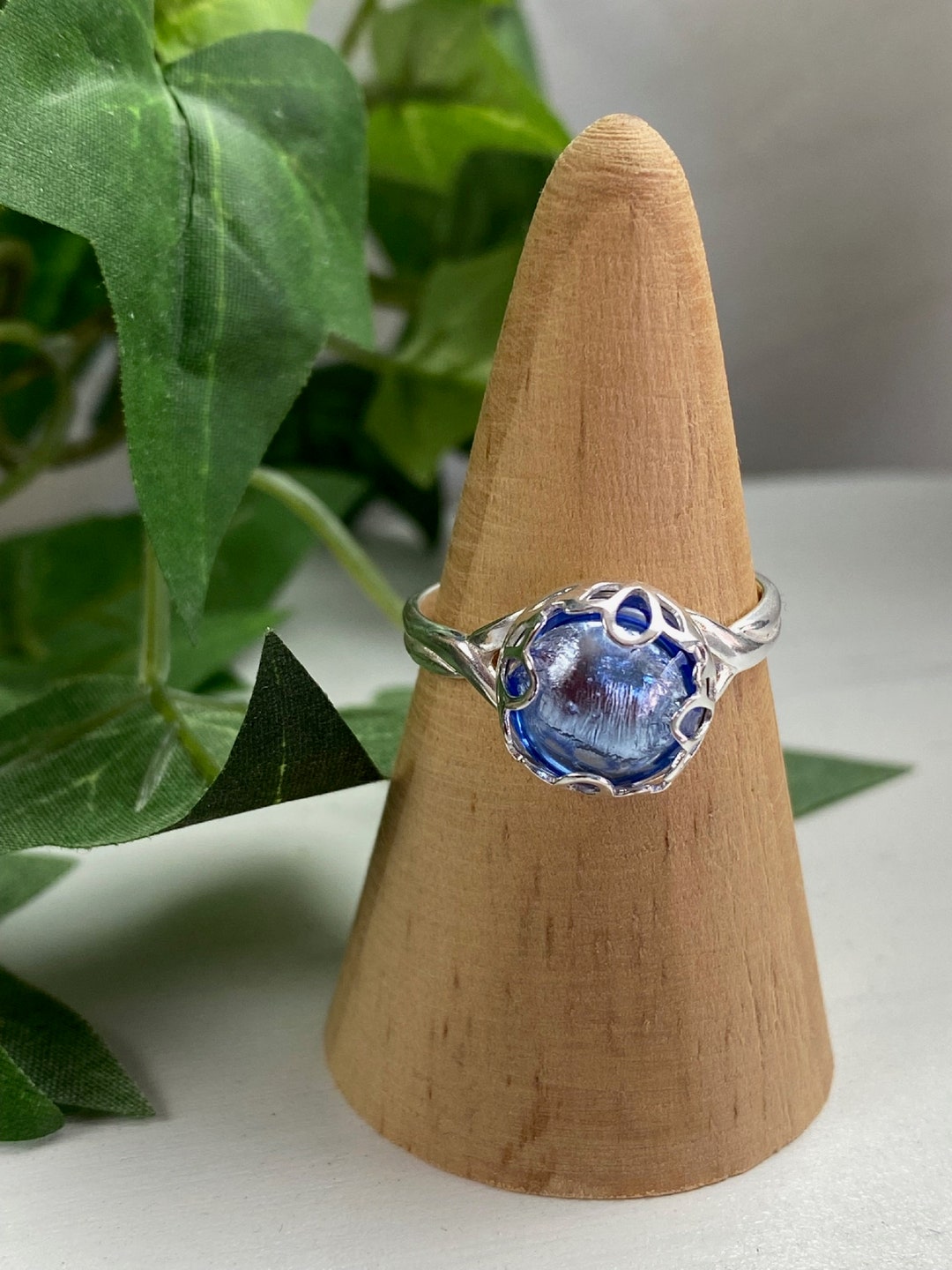 Murano Ring Murano Glass Jewelry Solitaire Ring Blue - Etsy