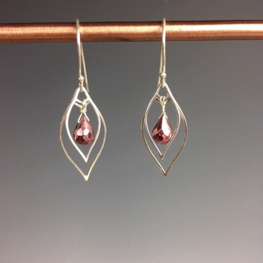 Pink Pyrite Earrings - Pink Pyrite Jewelry - Valentines Day Jewelry ...