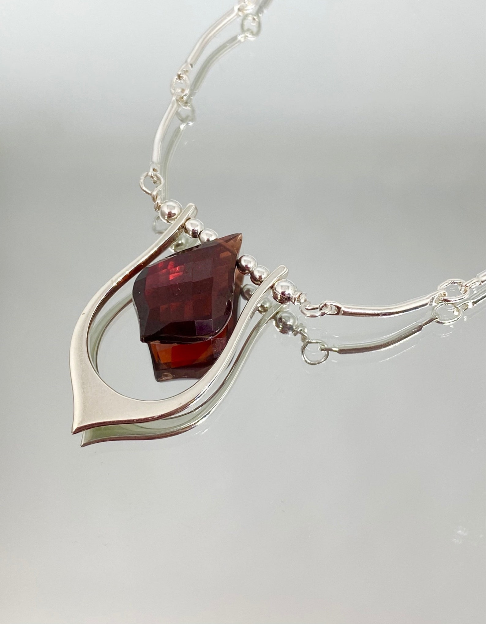 Garnet Necklace - Garnet Jewelry - Garnet Pendant - January Birthstone ...