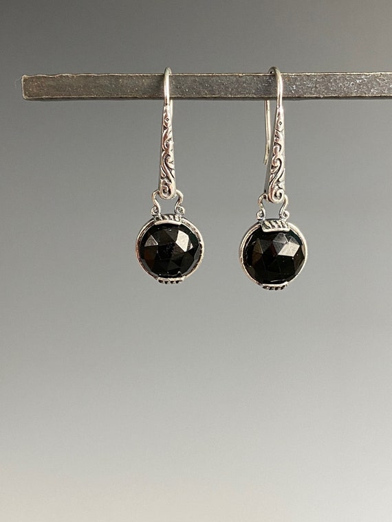 Black Spinel Earrings Spinel Jewelry Black Gemstone Victorian Jewelry Spinel Droplet Etsy
