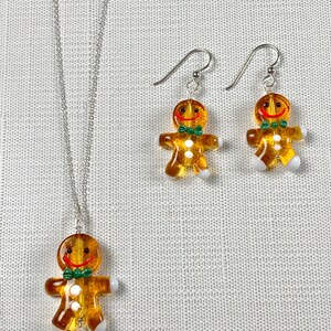 Gingerbread Man Pendant Necklace - Gingerbread Jewelry - Holiday ...