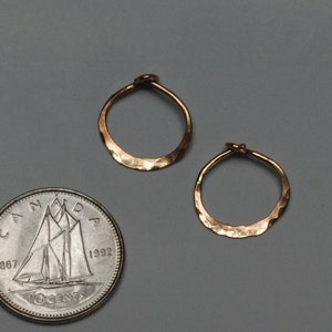 Solid Gold Earrings, Tiny Gold Hoops with Secure Clasp, 14k Gold Hoop ...