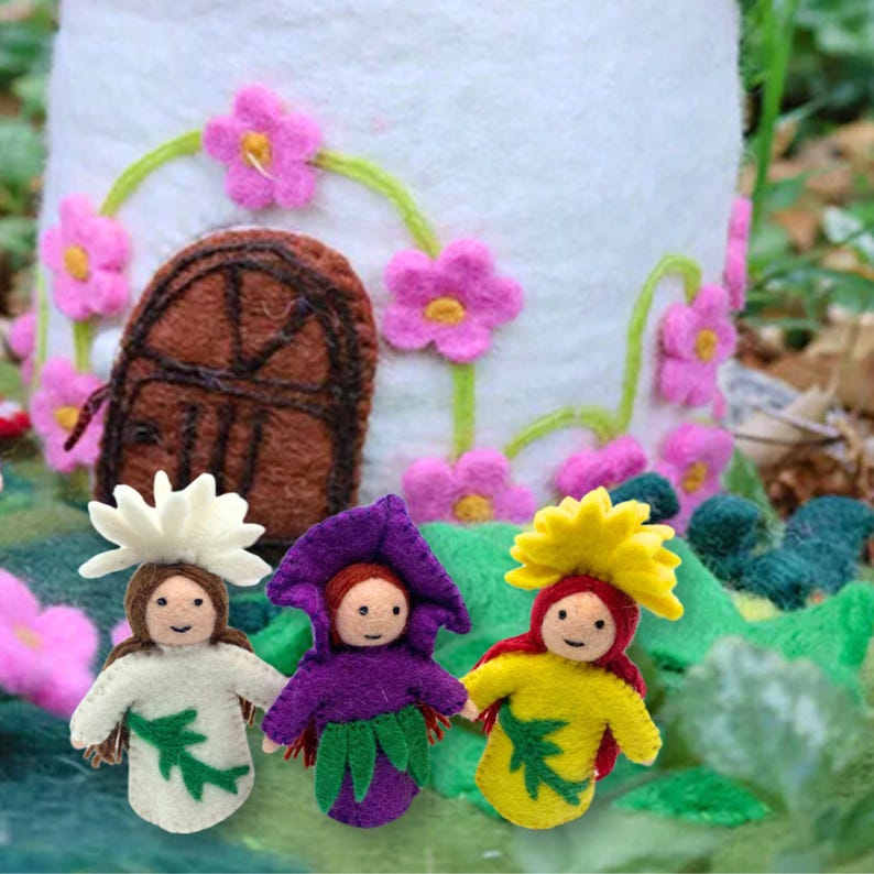 Felt Flower Fairy Finger Puppets: Eco-friendly Toys, Set of 3,child ...