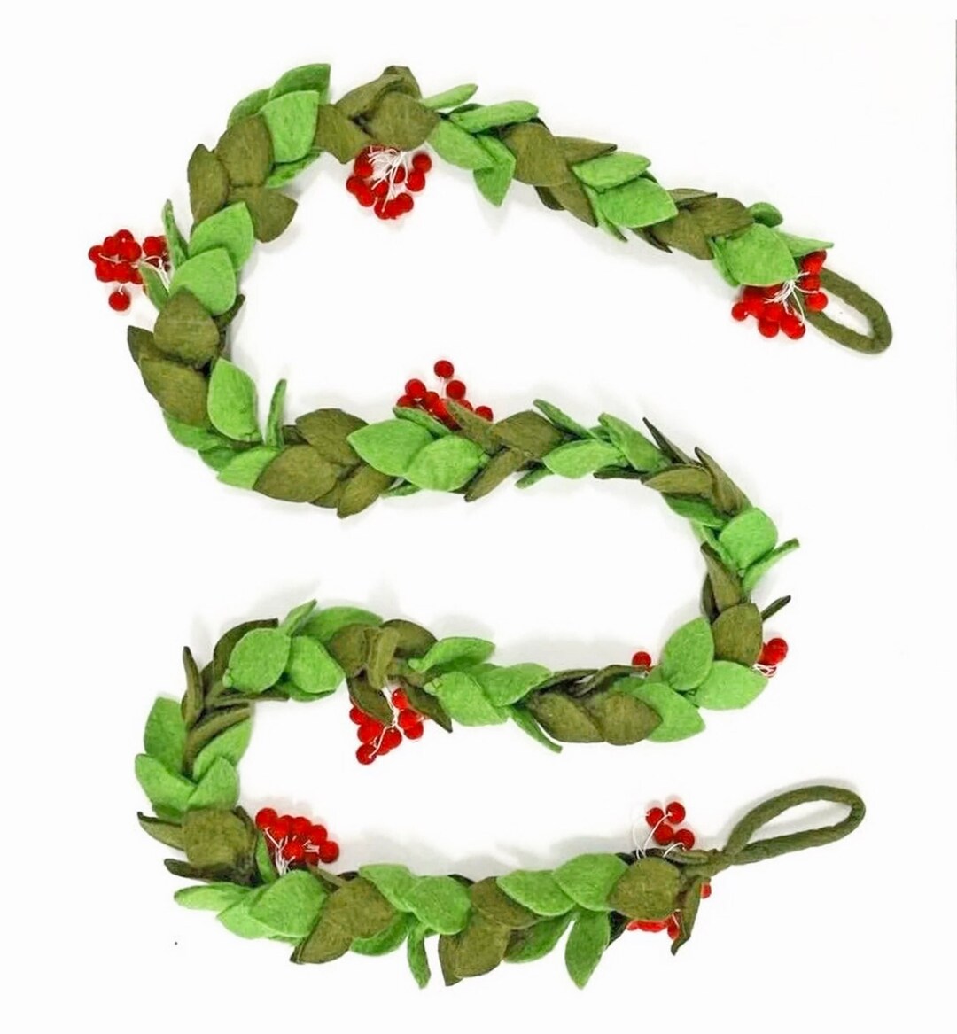 Mistletoe Christmas Garland-hand Felted Mistletoe Christmas Holiday ...