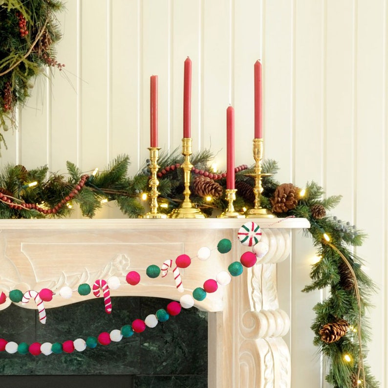 Handmade Christmas Candy Cane Garland Christmas Mantel - Etsy