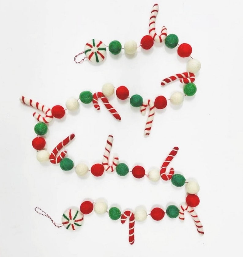 Handmade Christmas Candy Cane Garland Christmas Mantel - Etsy