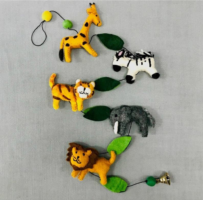 Handmade Felt Jungle Safari Animal Garland Natural Wool Felt - Etsy