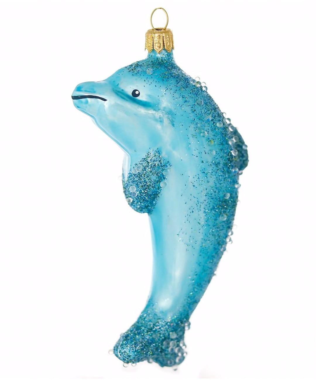 Hand Blown Glass Dolphin Christmas Ornament-ocean Sea Life Holiday Tree ...