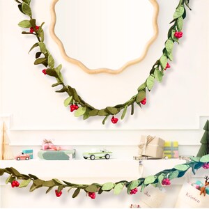 Mistletoe Christmas Garland-hand Felted Mistletoe Christmas Holiday ...