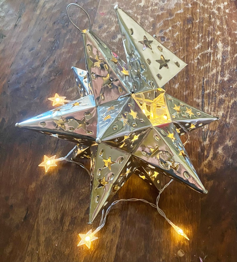 Moravian Punched Tin Star Ornament 12 Diameter-handmade Metal Star ...