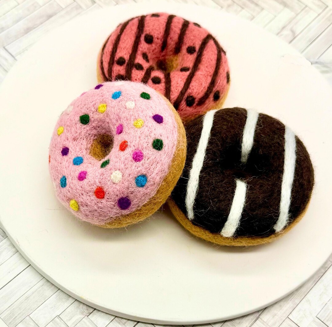Felt Doughnuts (set of 3)-waldorf Inspired Toy-infant/toddler ...