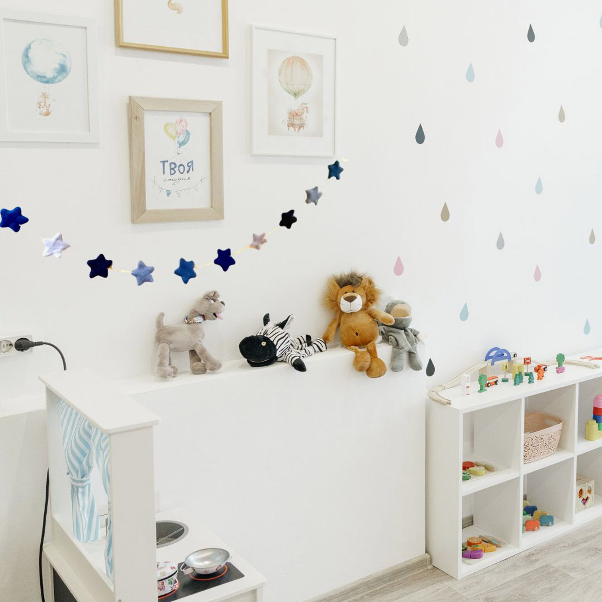 Handmade Felt Blue Ombre Stars Garland patriotic Natural Wool Felt ...