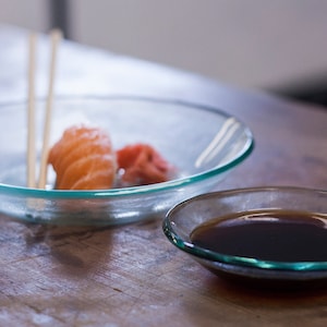 Set of 8 Clear Glass Plates, Recycled Glass Plates, Zero Waste Concept ...