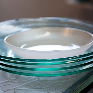 Set of 8 Glass Plates. Zero Waste Recycled Glass Plate With Minimalist ...