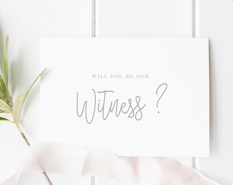 Will You Be Our Witness Card, Witness Wedding Card, Be Our Witness Card ...