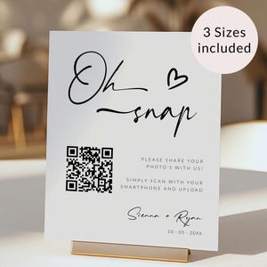 Oh Snap Wedding Sign, Wedding Sign Template, Wedding Photo Sign ...