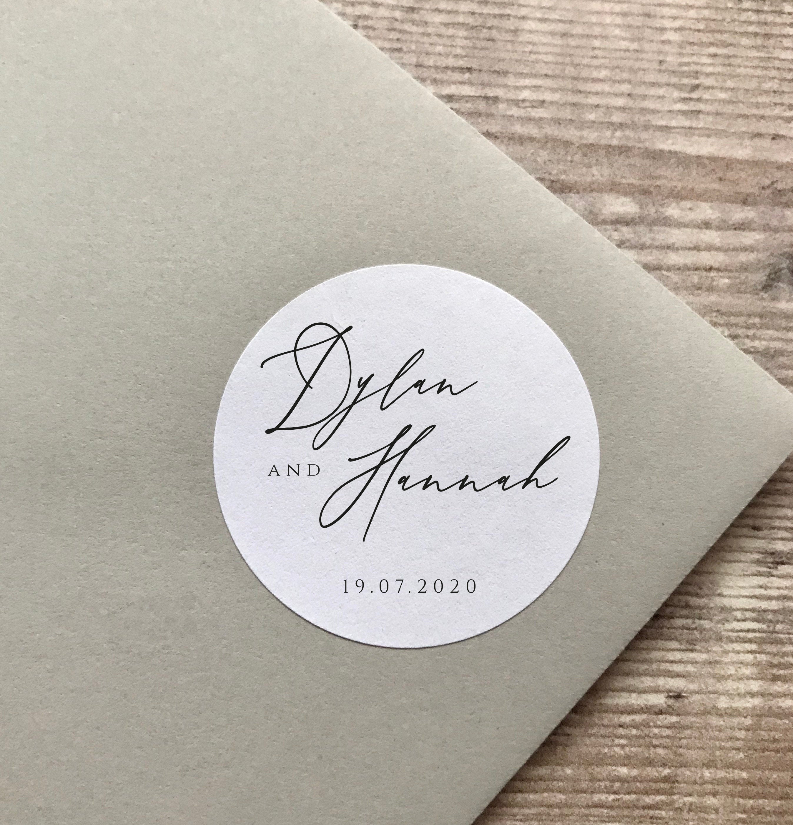 Calligraphy Favour Stickers Personalised Wedding Favour - Etsy UK