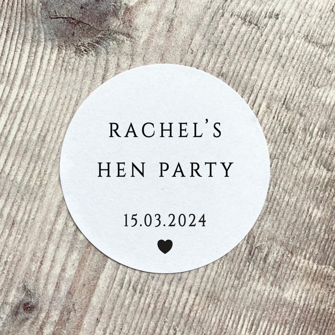 Hen Party Stickers, Personalised Hen Do Stickers, Hen Party Favour ...