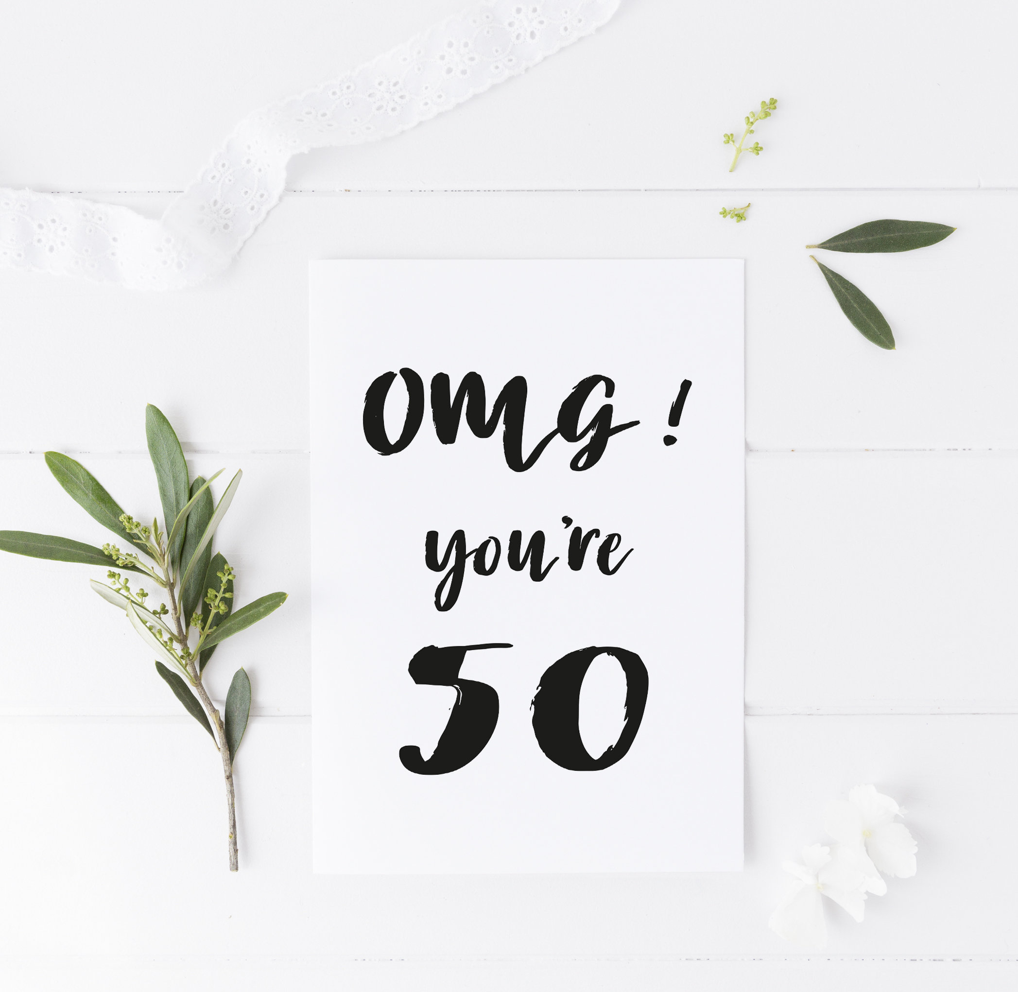 OMG You're 50 Birthday Card Birthday Card for 50th - Etsy Canada