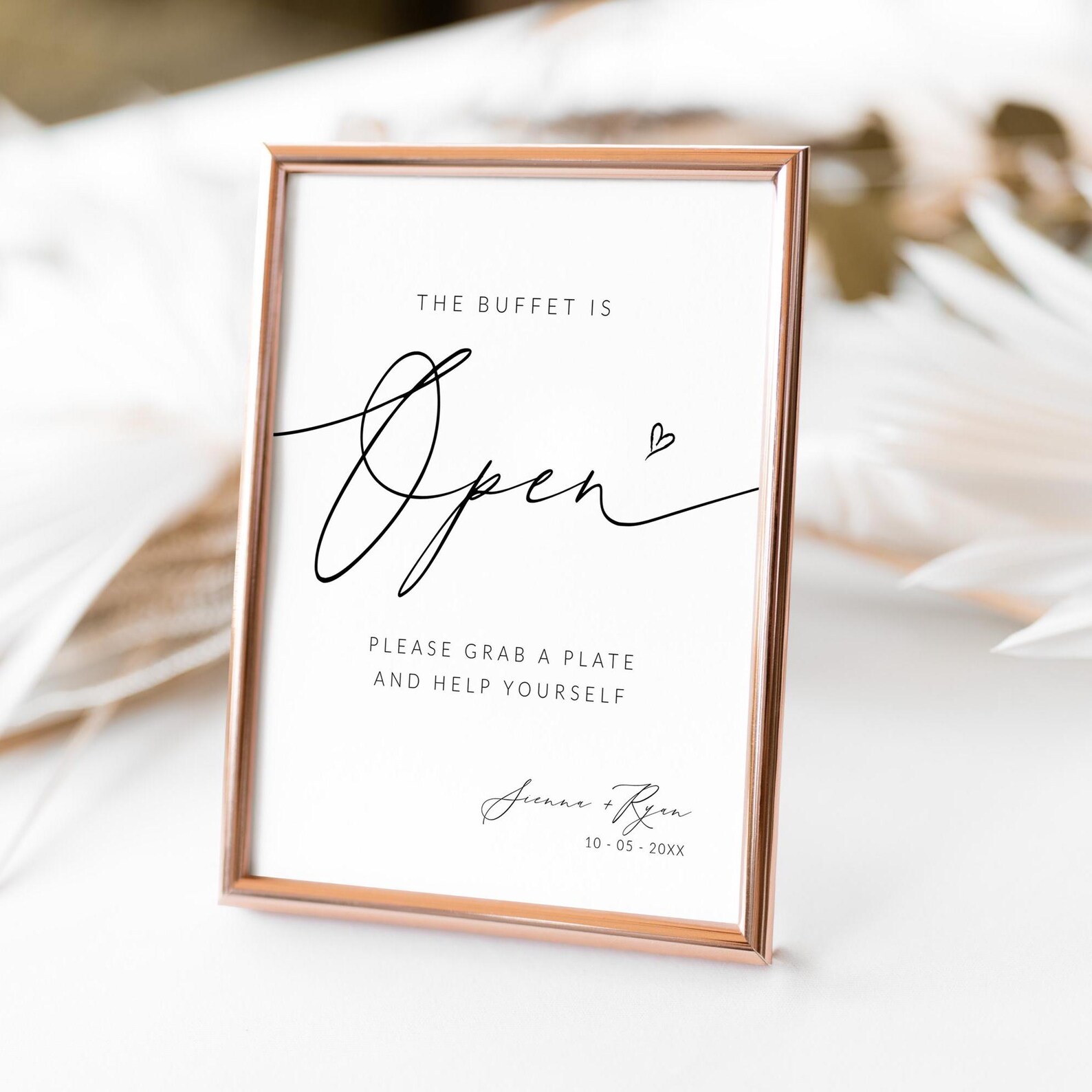 Buffet Table Sign, Buffet is Open Wedding Template, Food Buffet Sign ...