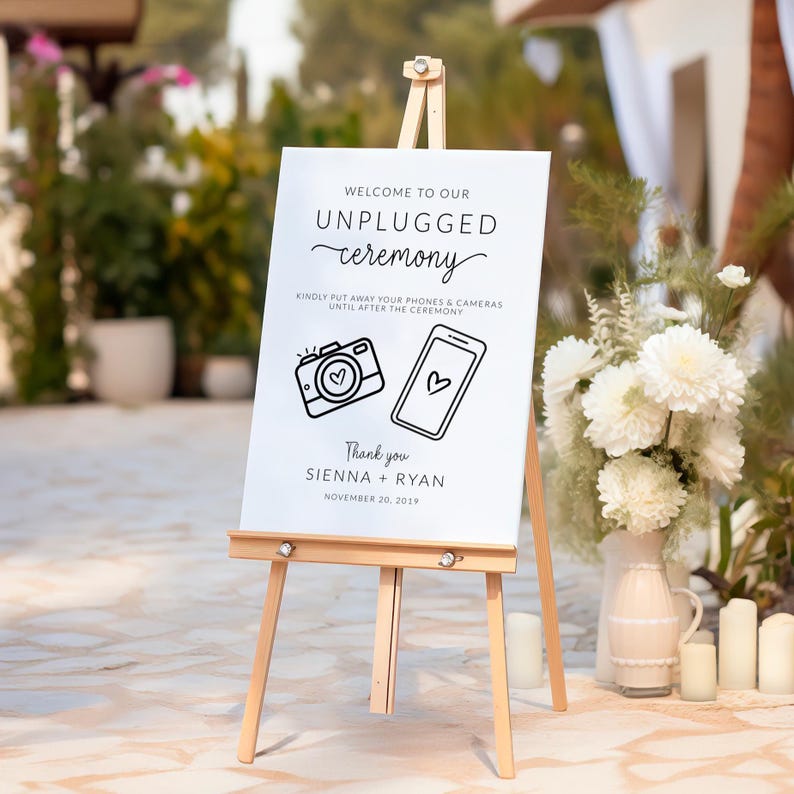 Unplugged Ceremony Sign Template, Printable Phone Free Wedding Ceremony ...