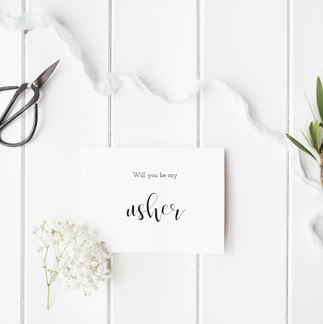 Will You Be My Usher Card, Usher Wedding Card, Usher Card, Elegant ...