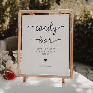 Candy Bar Sign Template | Love is Sweet Take a Treat | Candy Station ...