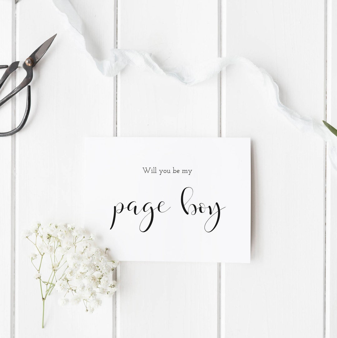 Will You Be My Page Boy Card Page Boy Wedding Card Page Boy - Etsy