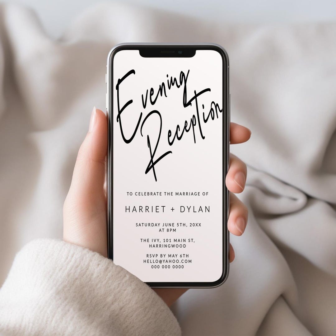 Weddding Evening Reception Invitation Template | Electronic Wedding ...