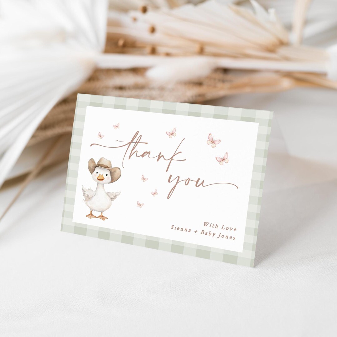 Silly Goose Thank You Card Template, Printable Folded Thank You Card ...