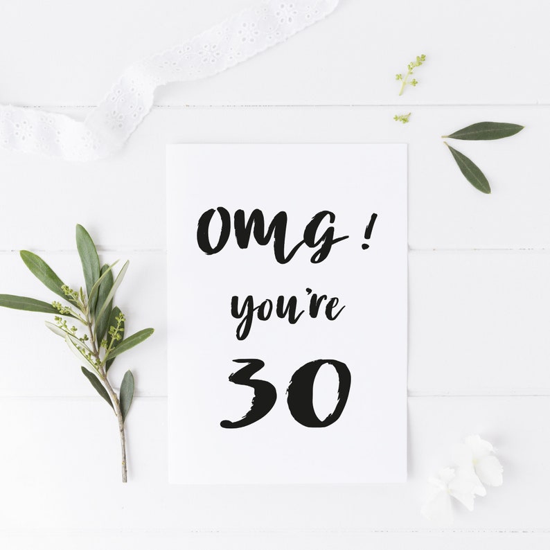 OMG You're 30 Birthday Card Birthday Card for 30th - Etsy