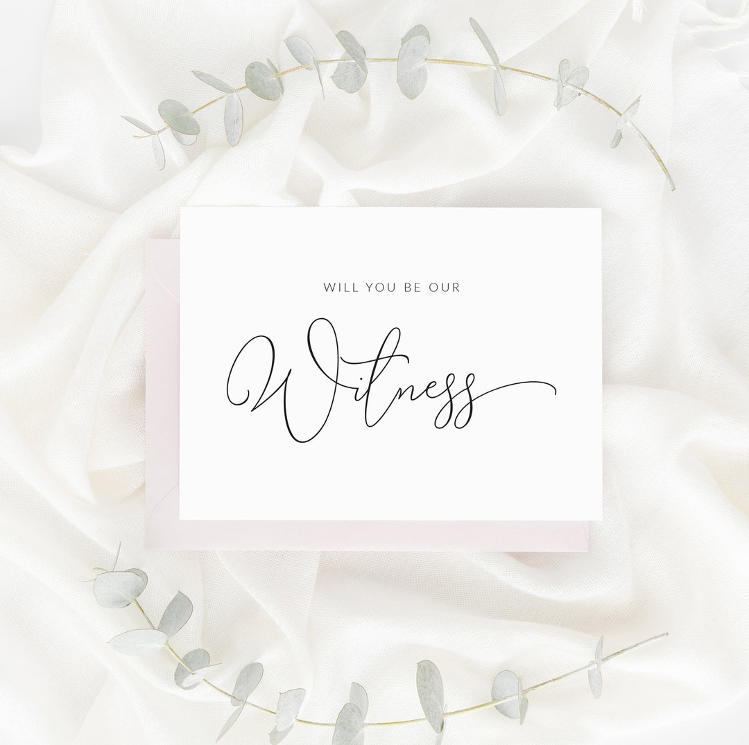 Will You Be Our Witness Card Card for Wedding Witness - Etsy