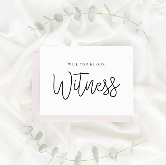 Will You Be Our Witness Card Card for Wedding Witness | Etsy