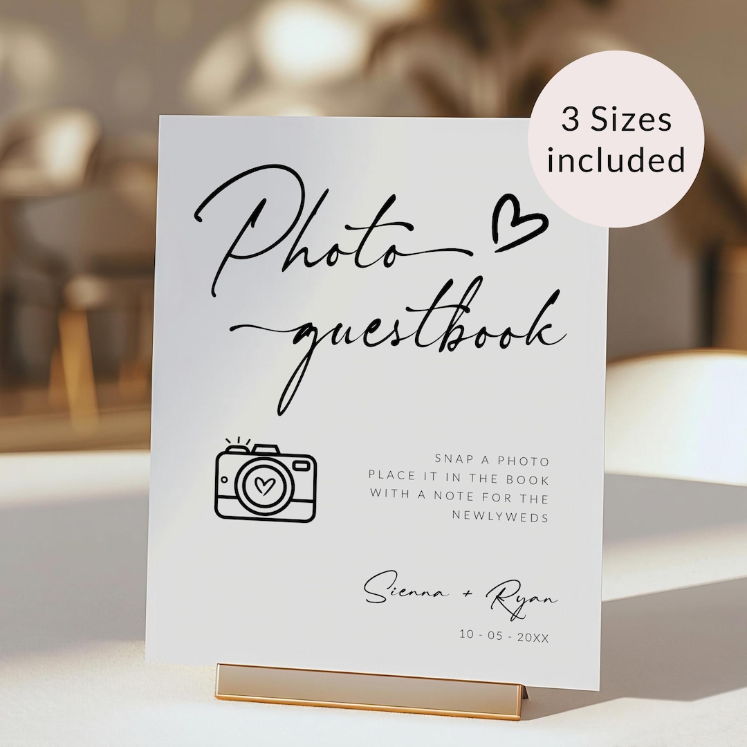 Photo Guest Book Sign, Wedding Photo Guestbook Sign, Wedding Guest ...