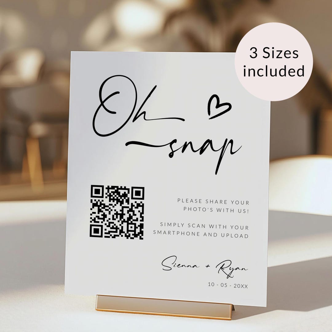 Oh Snap Wedding Sign, Wedding Sign Template, Wedding Photo Sign ...