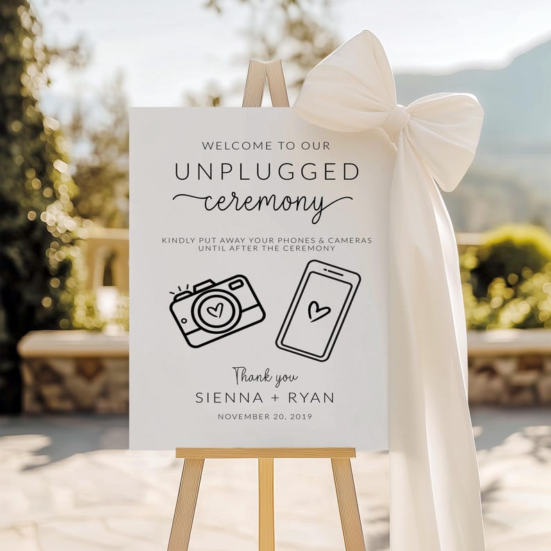 Unplugged Ceremony Sign Template, Printable Phone Free Wedding Ceremony ...